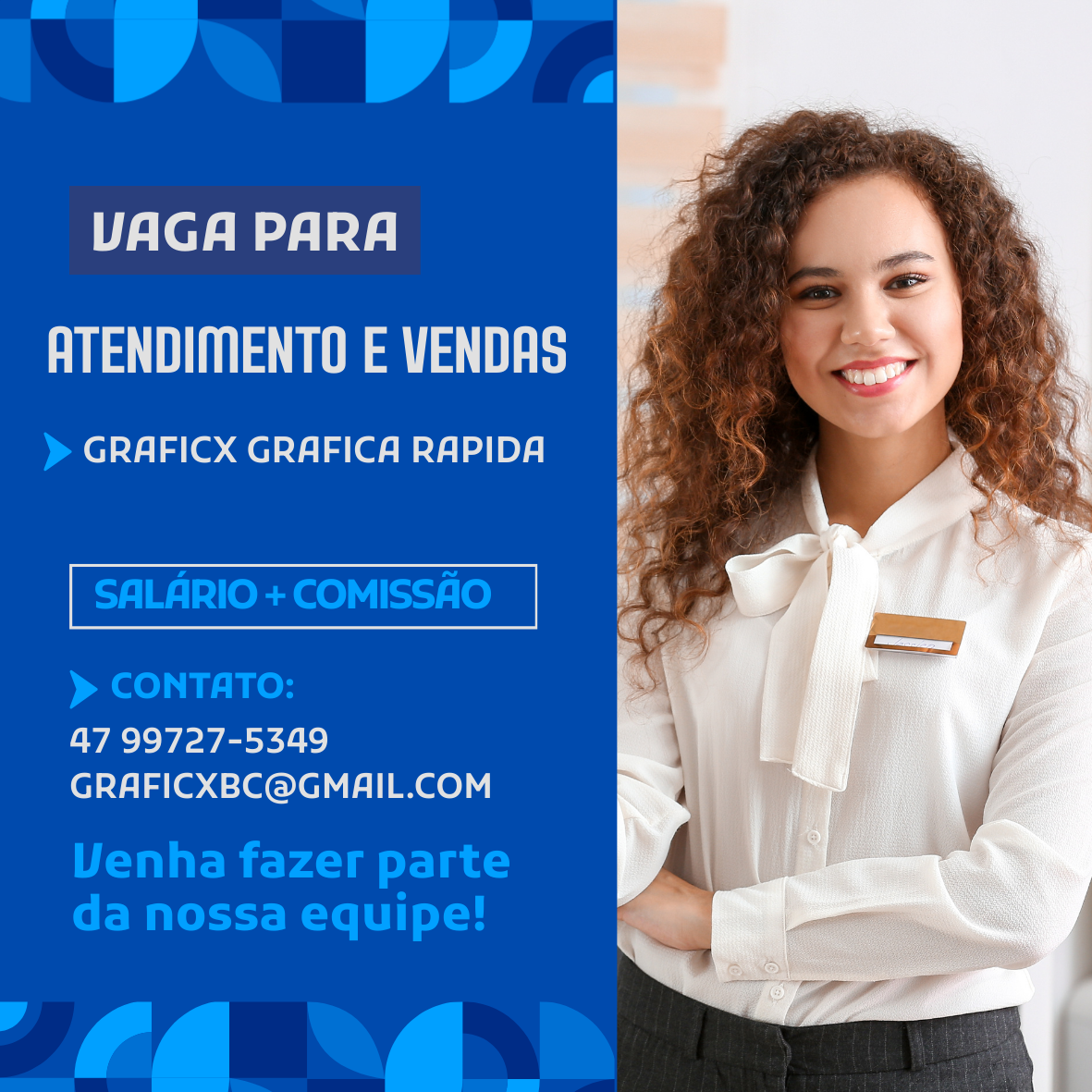 ATENDIMENTO E VENDAS PARA GRÁFICA RÁPIDA - BC Vagas